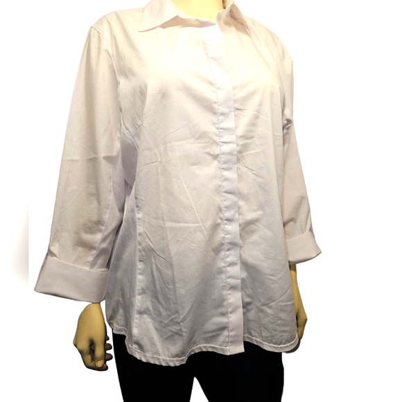 Zac & Rachel | Tops | Zac Rachel Buttondown Roll Tab Sleeve Blouse ...